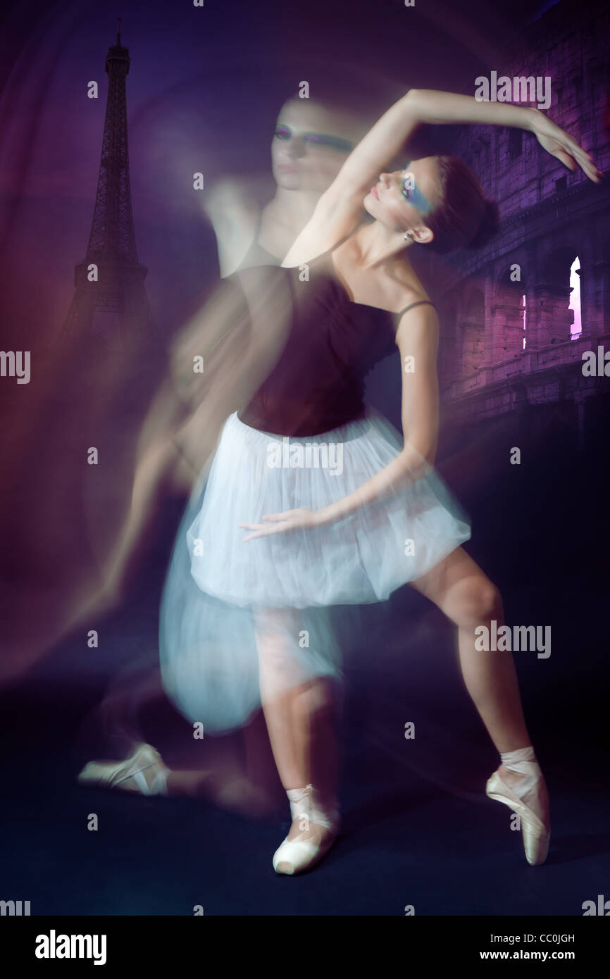 ballet dancer motion shoot made by both impulse and continues lights ...