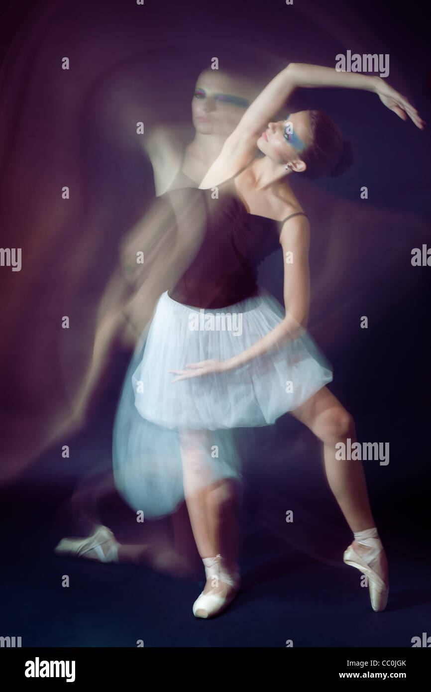 ballet dancer motion shoot made by both impulse and continues lights ...