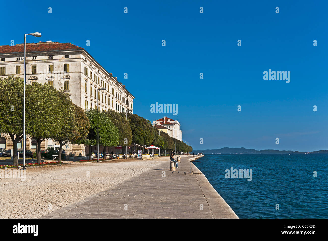The sea promenade, called Riva, of Zadar, Dalmatia, Croatia, Europe ...