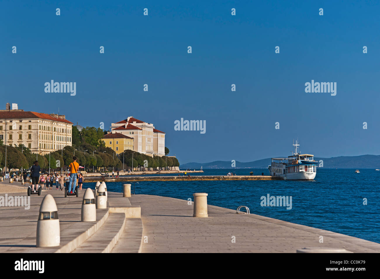 The sea promenade, called Riva, of Zadar, Dalmatia, Croatia, Europe ...