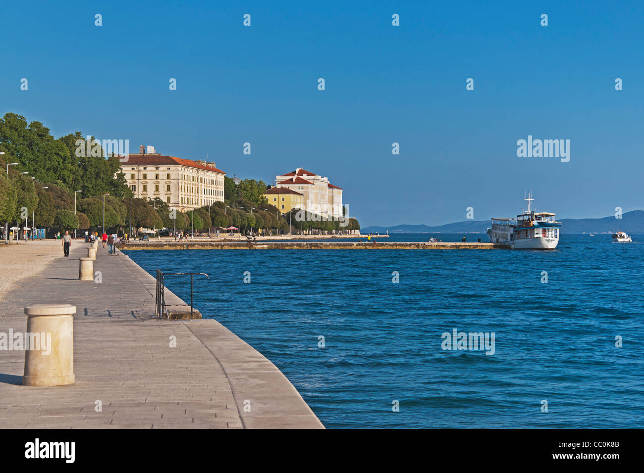The sea promenade, called Riva, of Zadar, Dalmatia, Croatia, Europe ...
