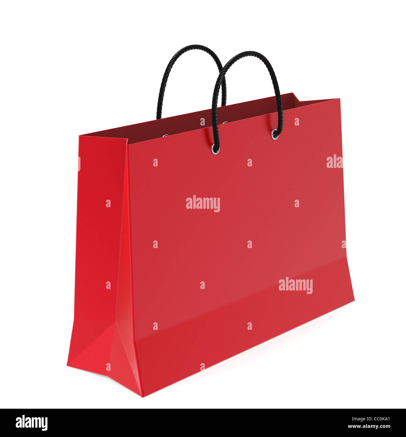 A Red shopping bag. White Background Stock Photo - Alamy