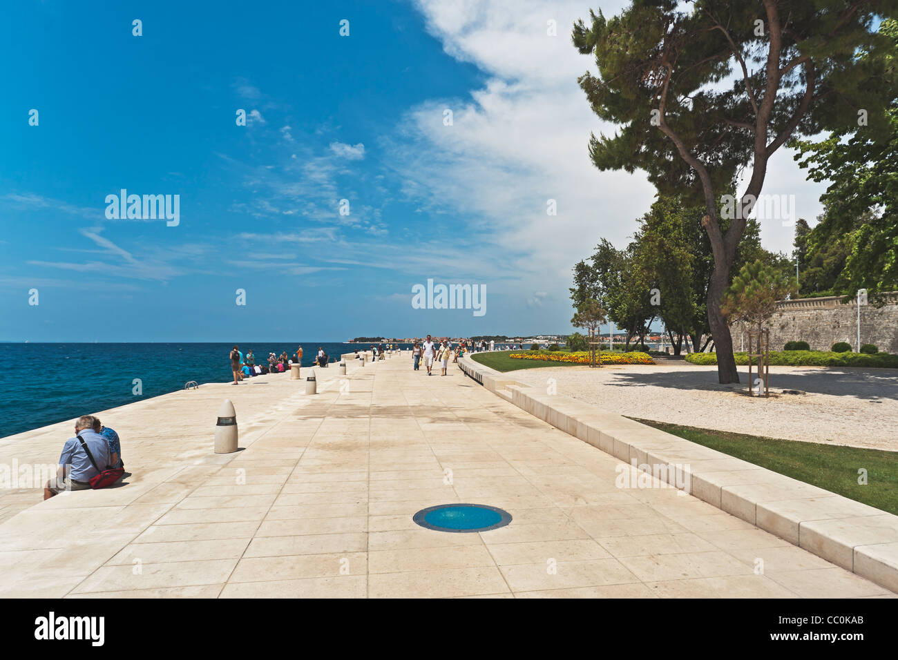 The sea promenade, called Riva, of Zadar, Dalmatia, Croatia, Europe ...