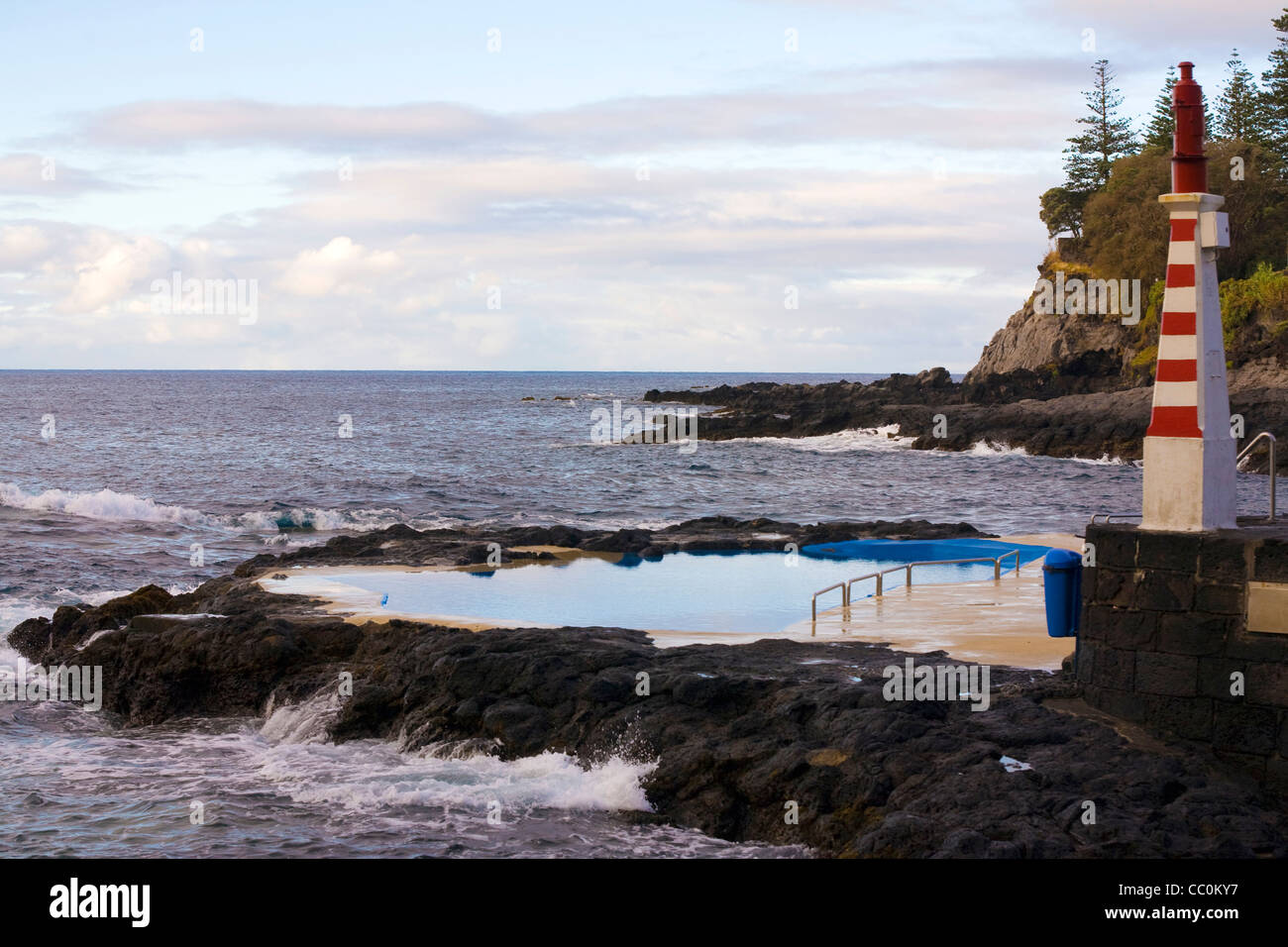 swimming pool built into the rocky coastline. agua de pau, ¡gua de Pau ...