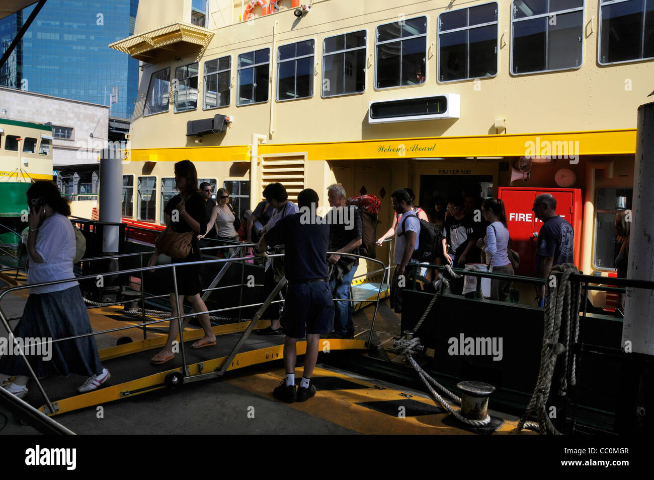 Passengers alighting one of the commuter ferries at Circular Quay in ...