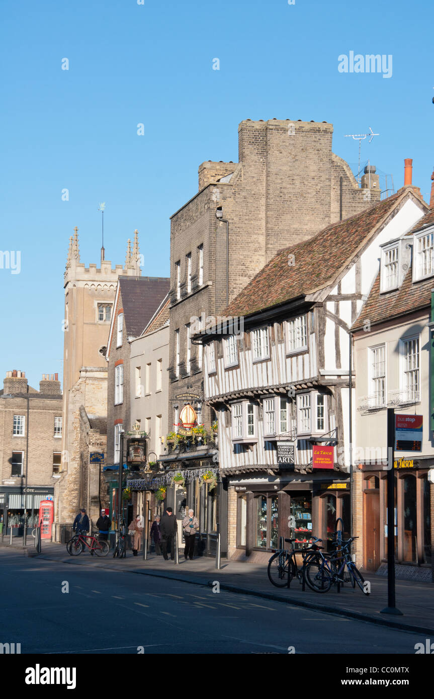 Bridge Street, Magdalene street Cambridge city centre, England UK ...