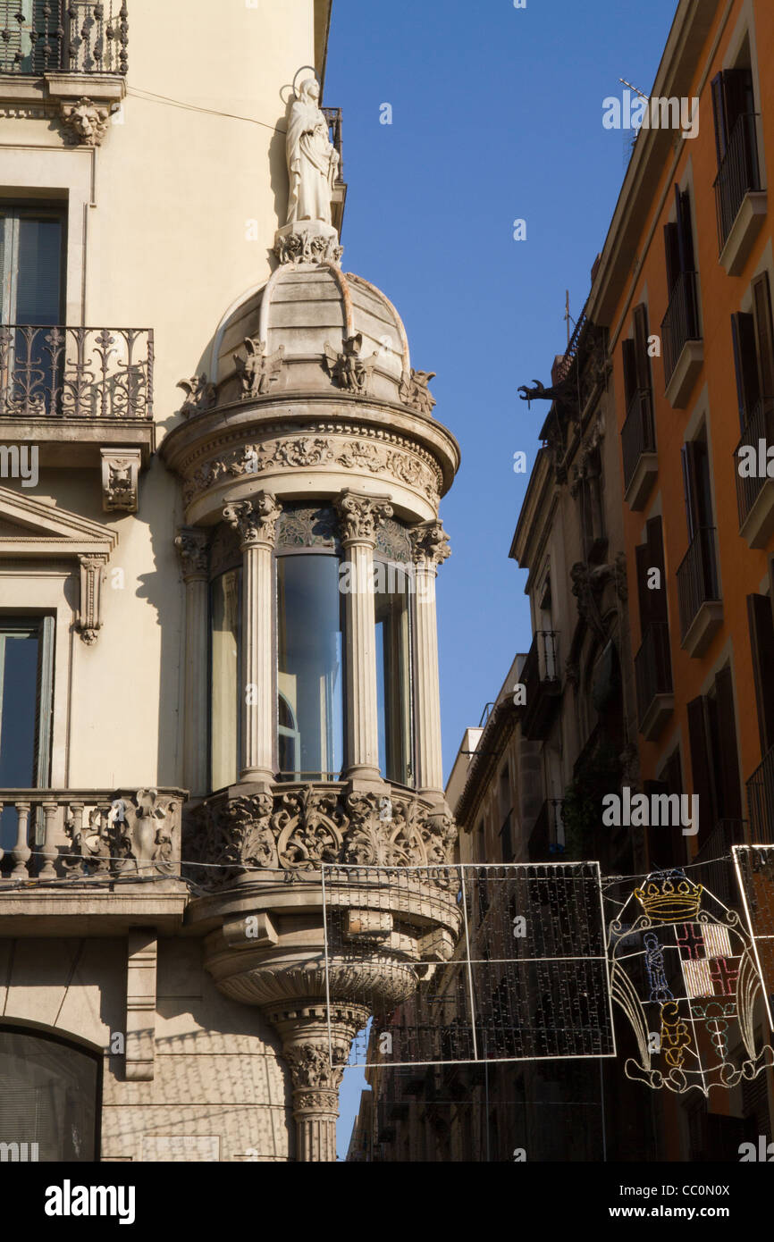 Barcelona architecture building edifice on the Rambla Spain Stock Photo ...