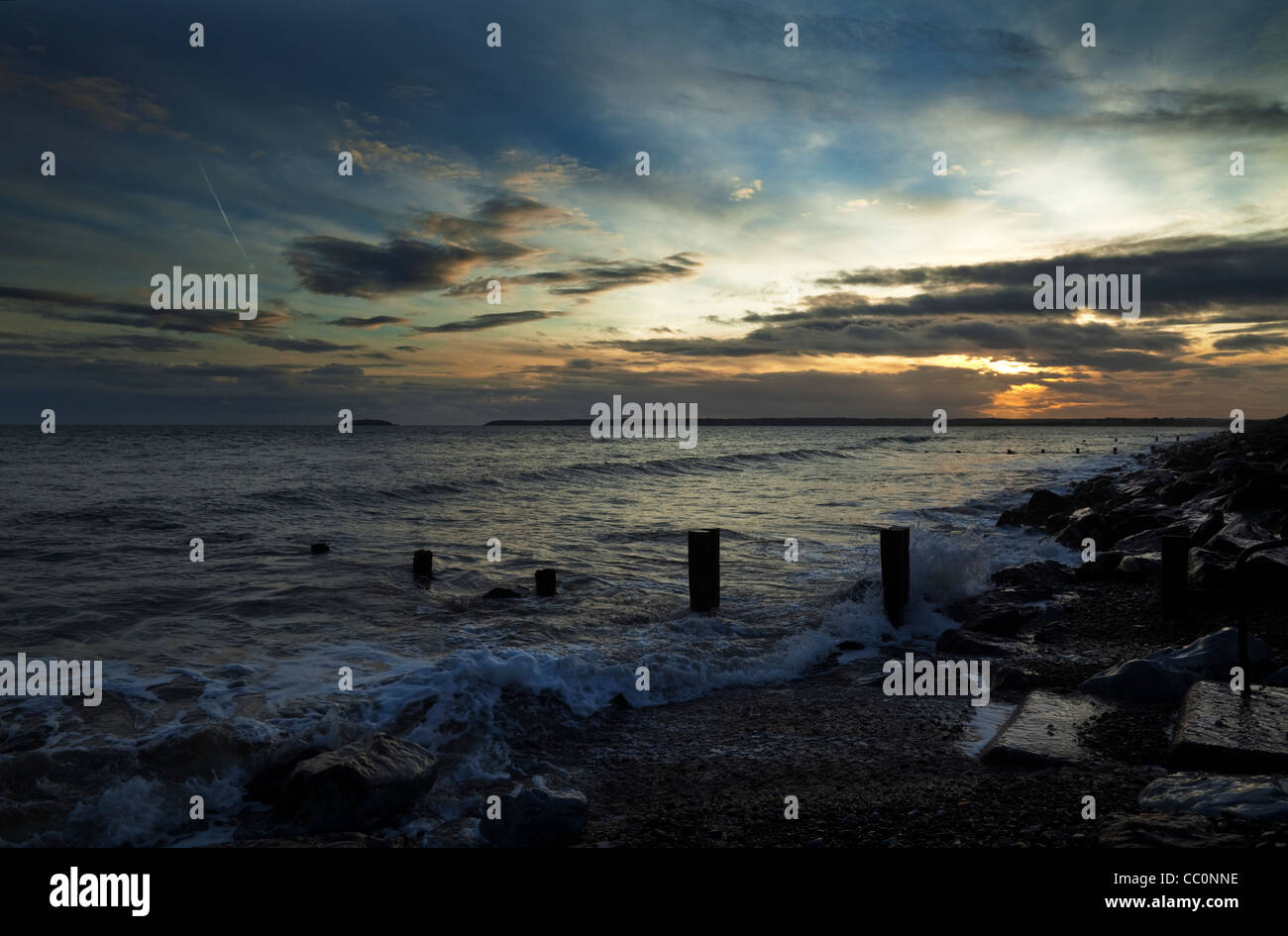 Coastal Protection Groynes at Youghal, County Cork, Ireland Stock Photo ...
