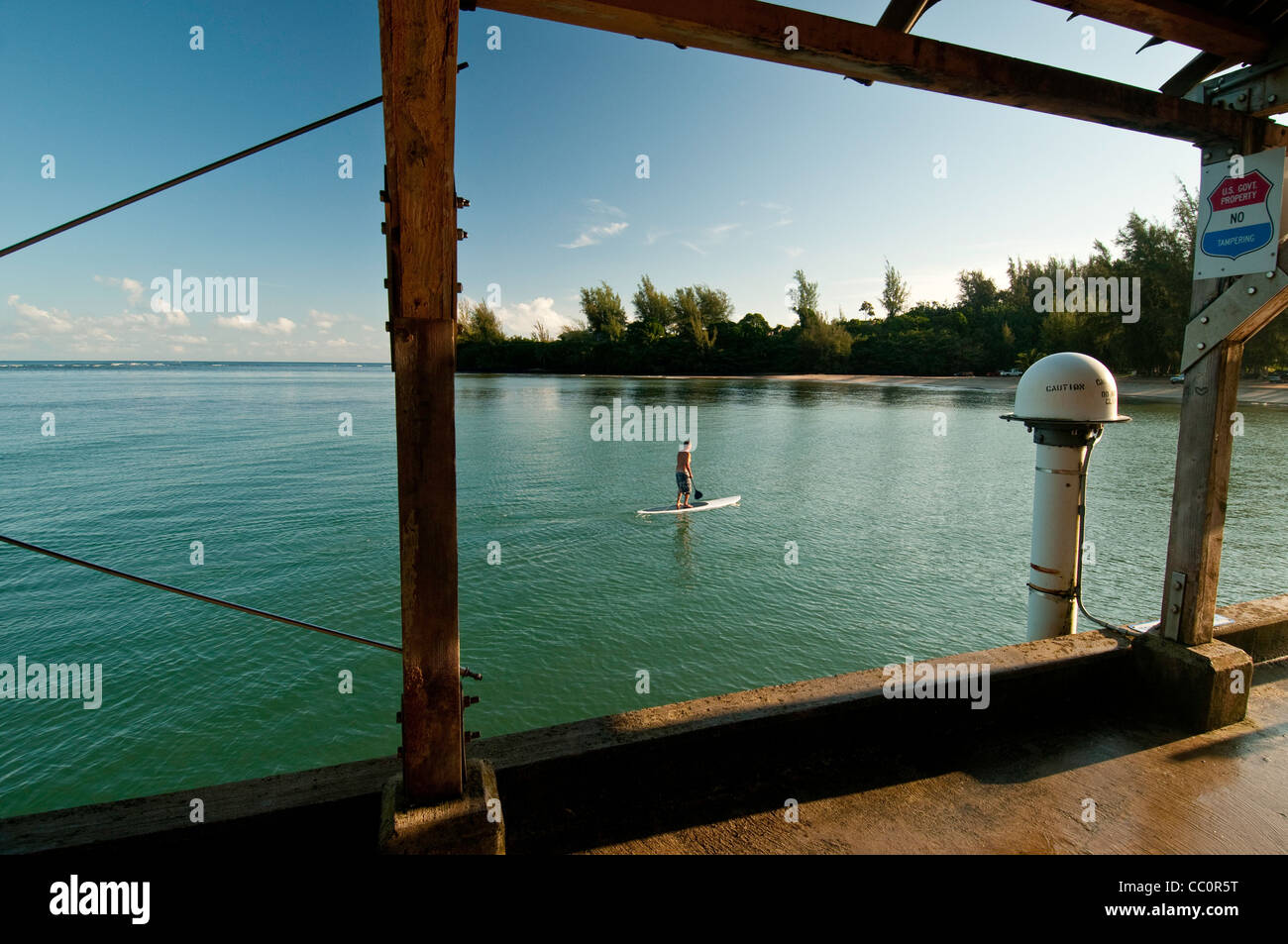 Paddle boarder and pier hi-res stock photography and images - Alamy