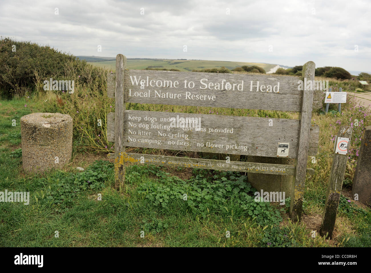Seaford Head Local Nature Reserve, Seaford, East Sussex, England, Sign ...