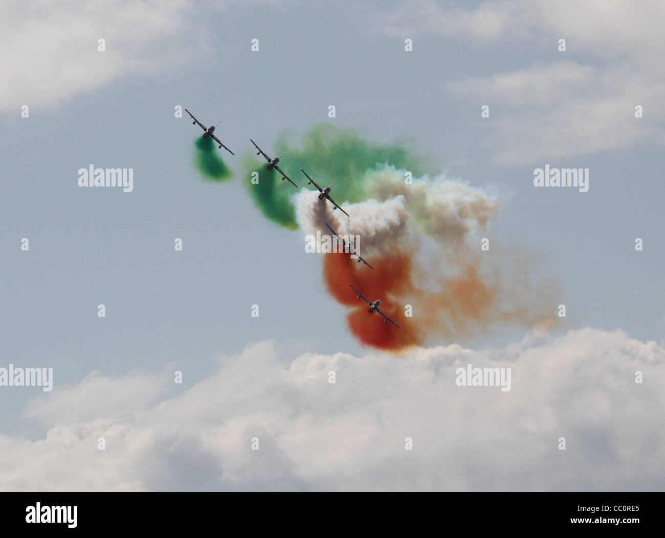 Frecce Tricolori Italian airforce aerobatic display team at RIAT 2011 ...