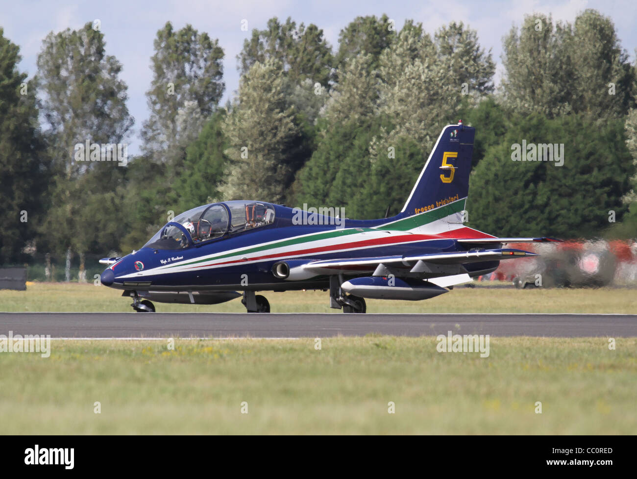 Aermacchi MB-339-A/PAN two-seat fighter-trainer craft of Frecce ...