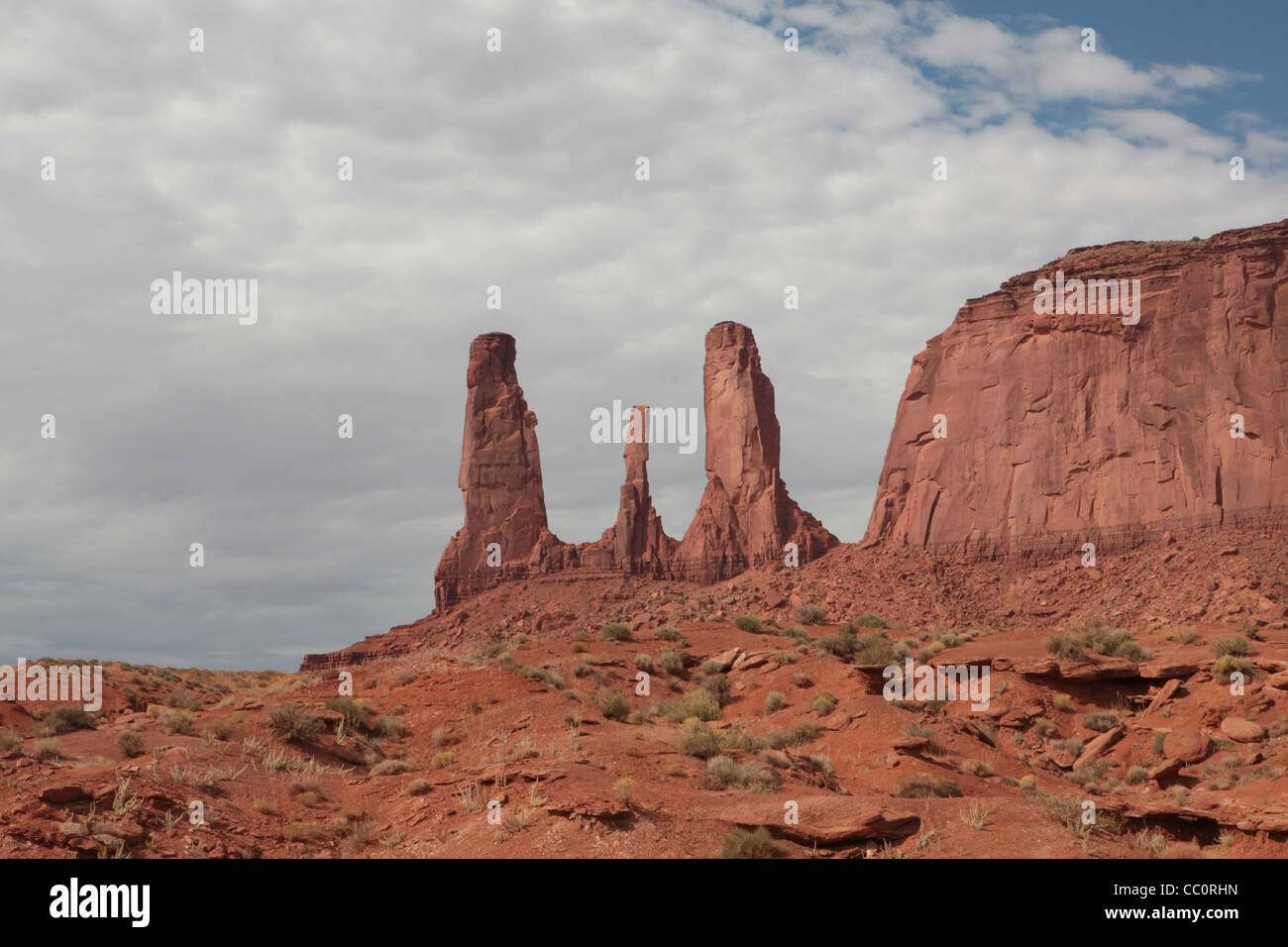 Three Sisters Monument Valley Arizona USA Stock Photo - Alamy