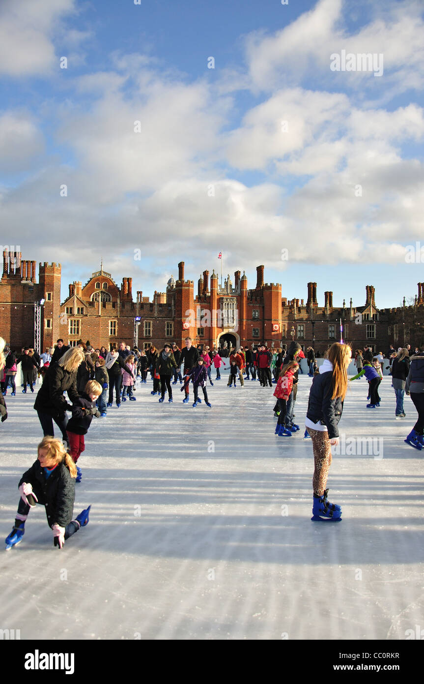 Ice skating at Hampton Court Palace, London Borough of Richmond upon ...
