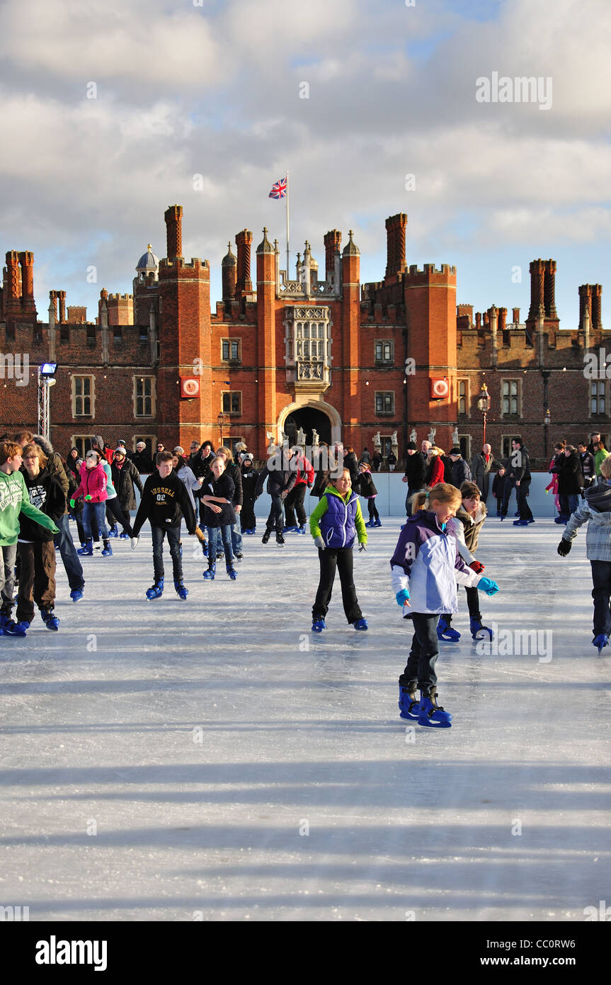 Ice skating at Hampton Court Palace, Hampton, London Borough of ...