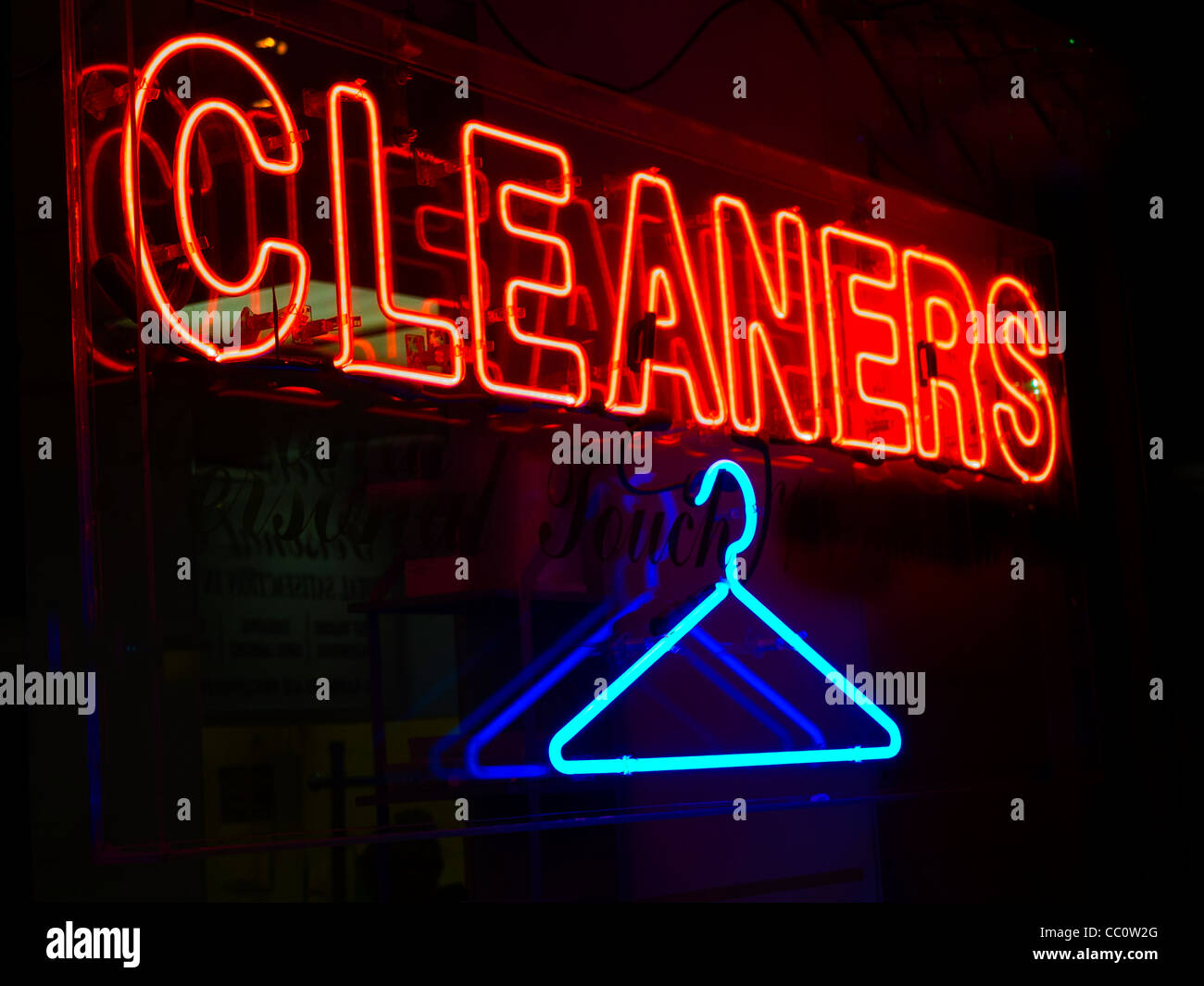 cleaners neon sign Stock Photo - Alamy