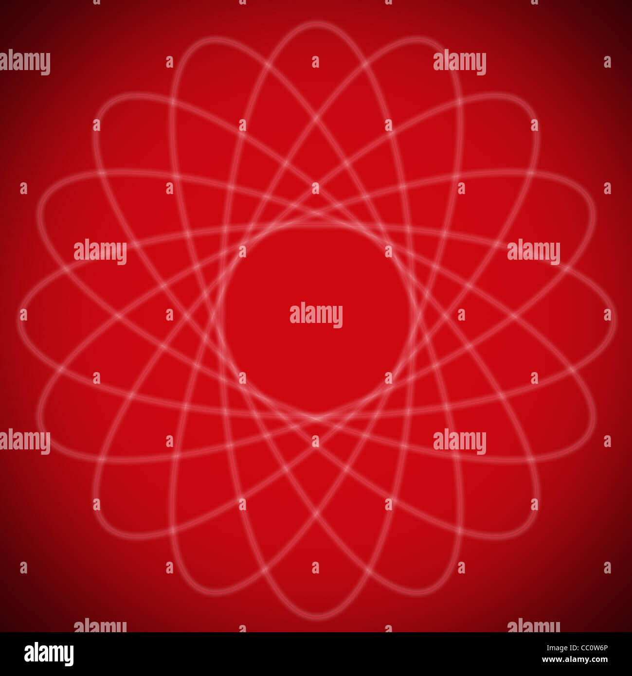 white ellipses making circle on red and black background Stock Photo ...