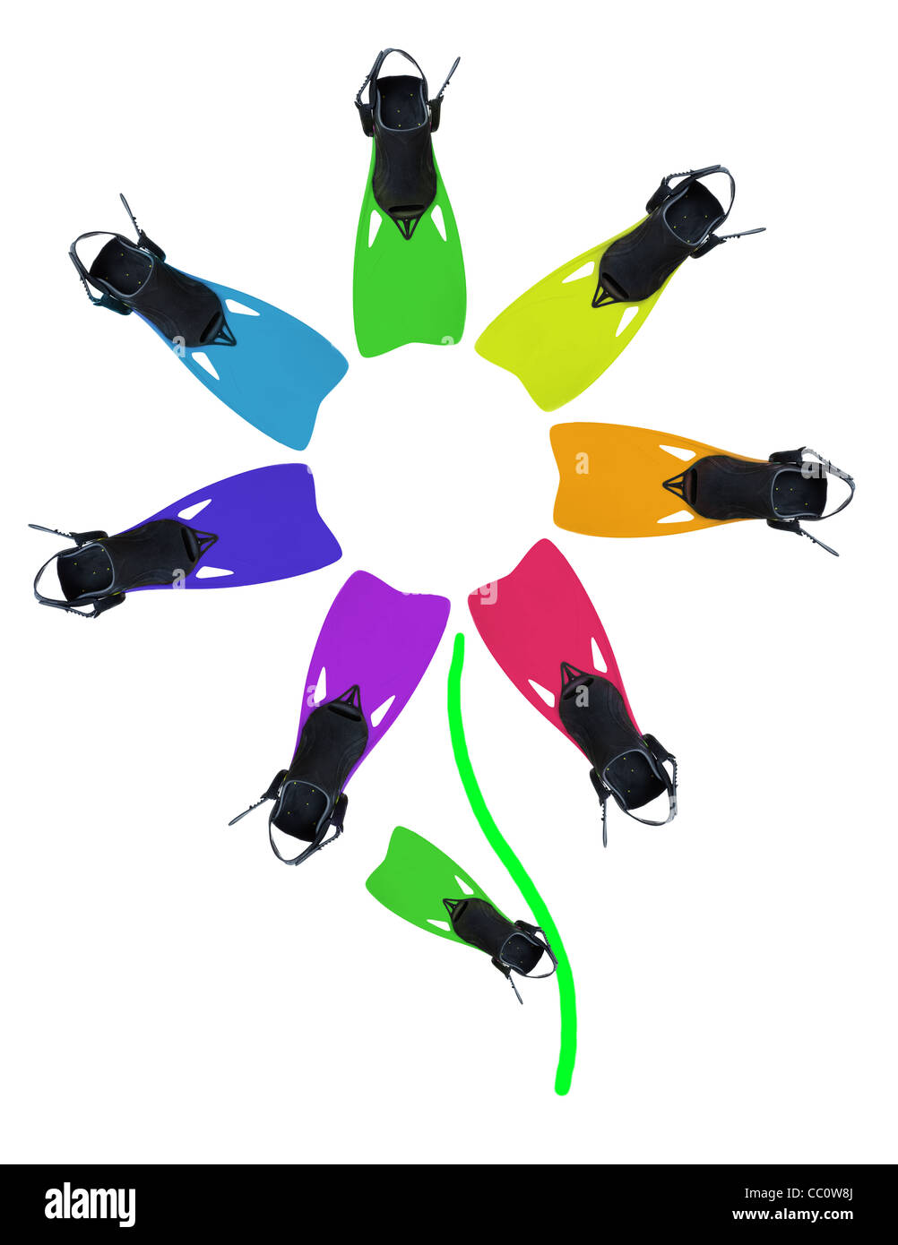 Orange flippers Cut Out Stock Images & Pictures - Alamy