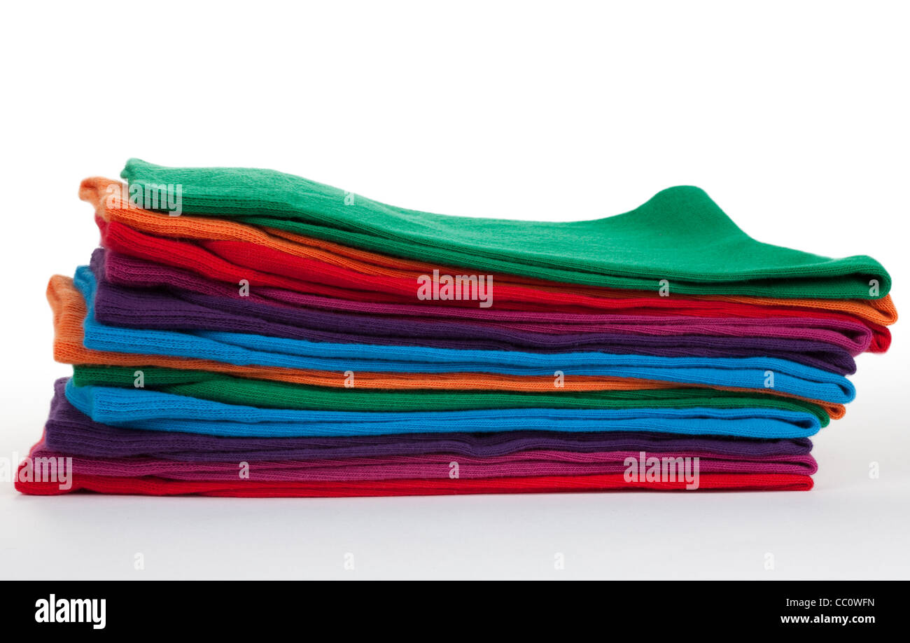 Pile of color socks, isolated on white Stock Photo - Alamy