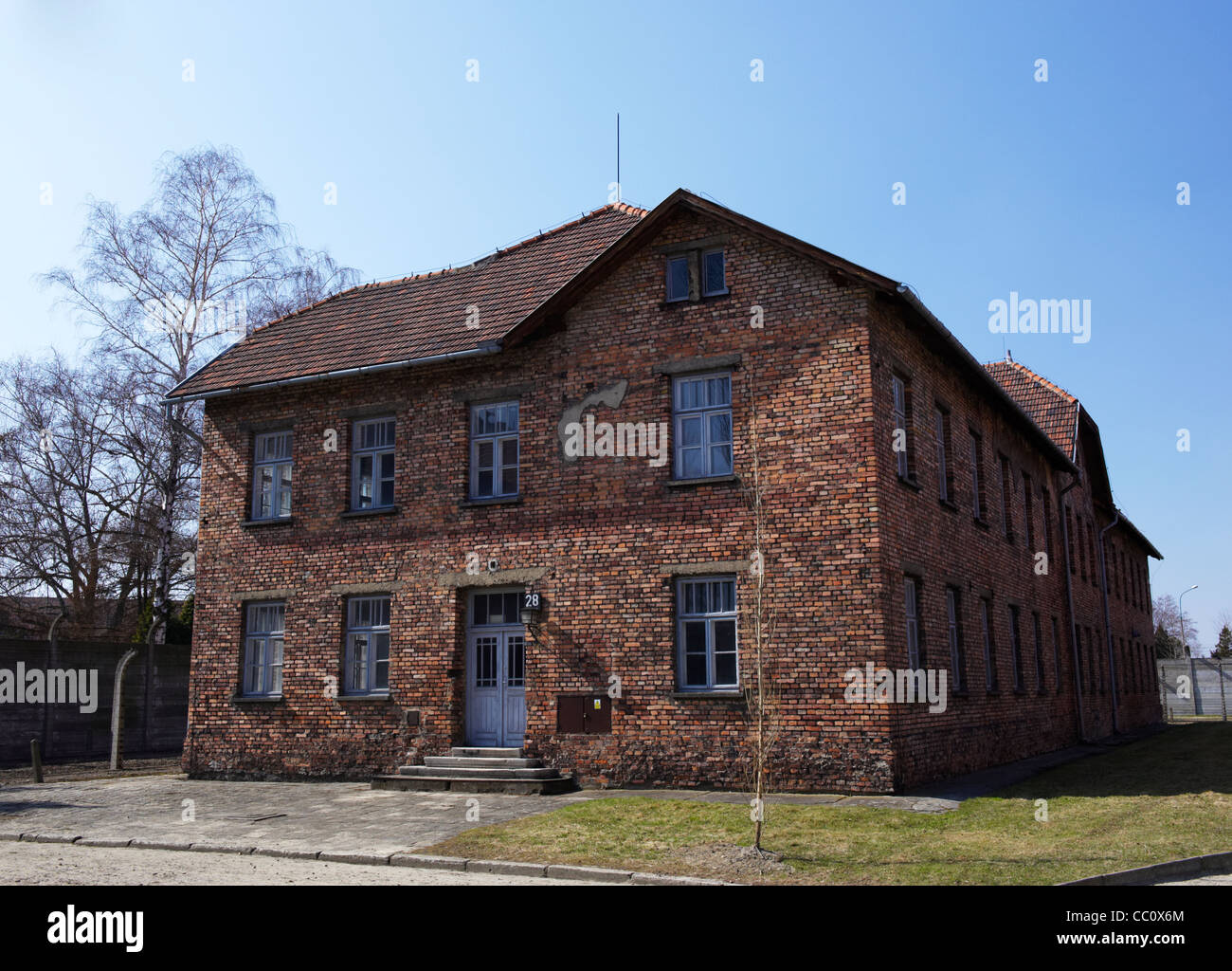 Building at the former prisoner of War concentration camp at Auschwitz ...