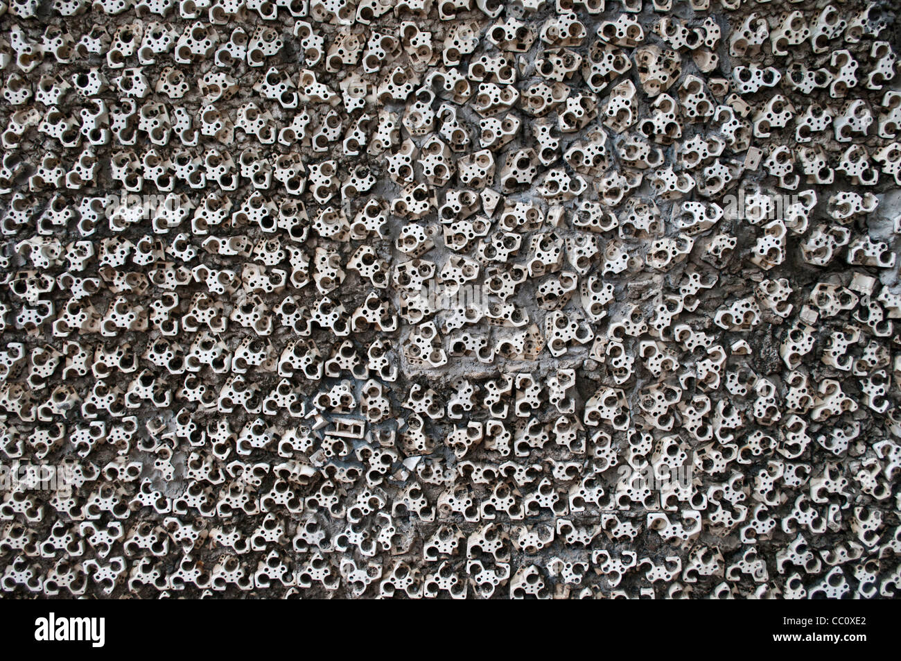 Wall made of recycled electrical plugs, Rock Garden by Nek Chand ...