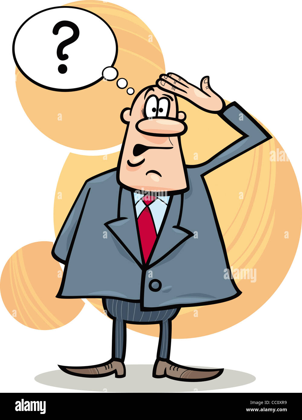 cartoon humorous illustration of funny confused boss Stock Photo - Alamy