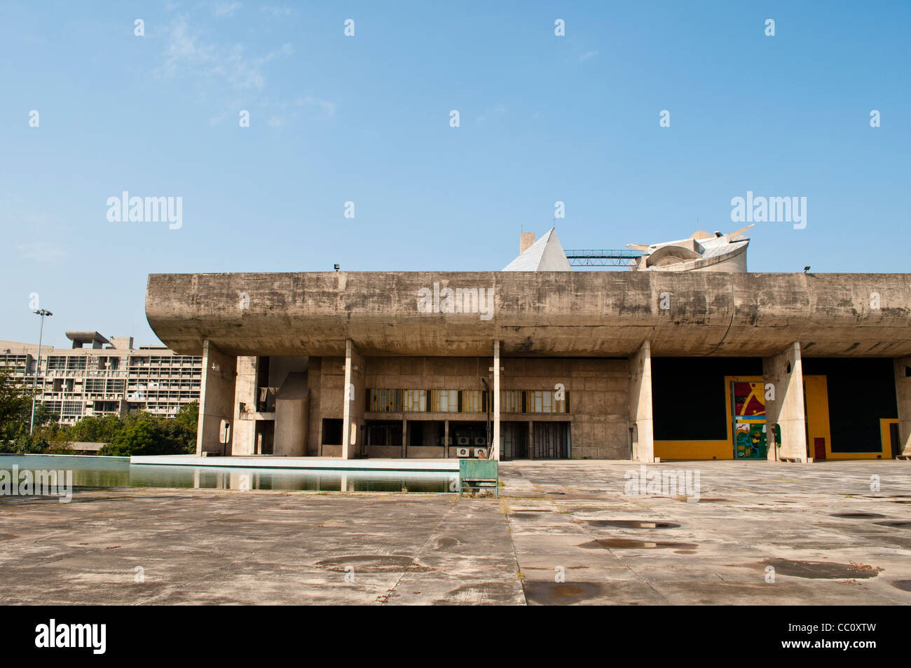 Assembly building and Secretariat behind it, Capitol Complex, by Le ...