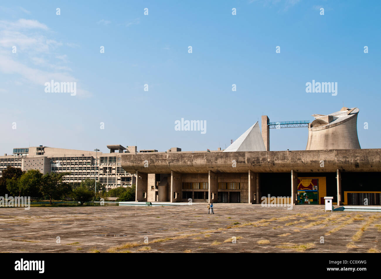 Assembly building and Secretariat behind it, Capitol Complex, by Le ...