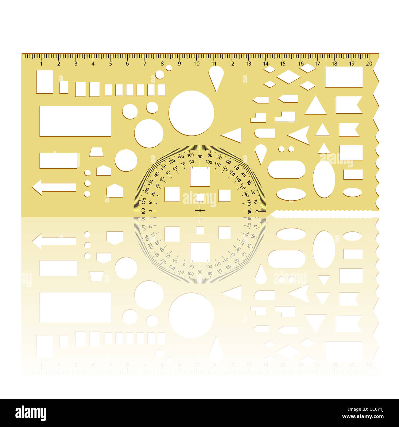 protractor ruler on a white background Stock Photo - Alamy