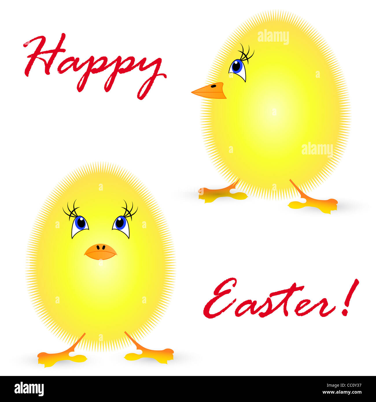 Small fluffy chickens on a white background Stock Photo - Alamy