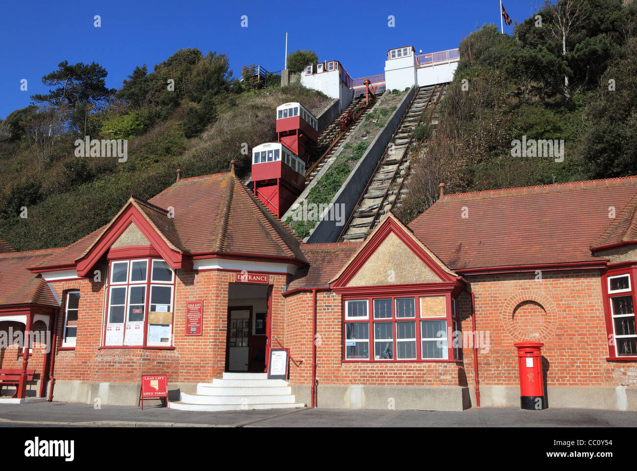 The Leas Lift, a hydraulic water balance Cliff Lift, one of the oldest ...