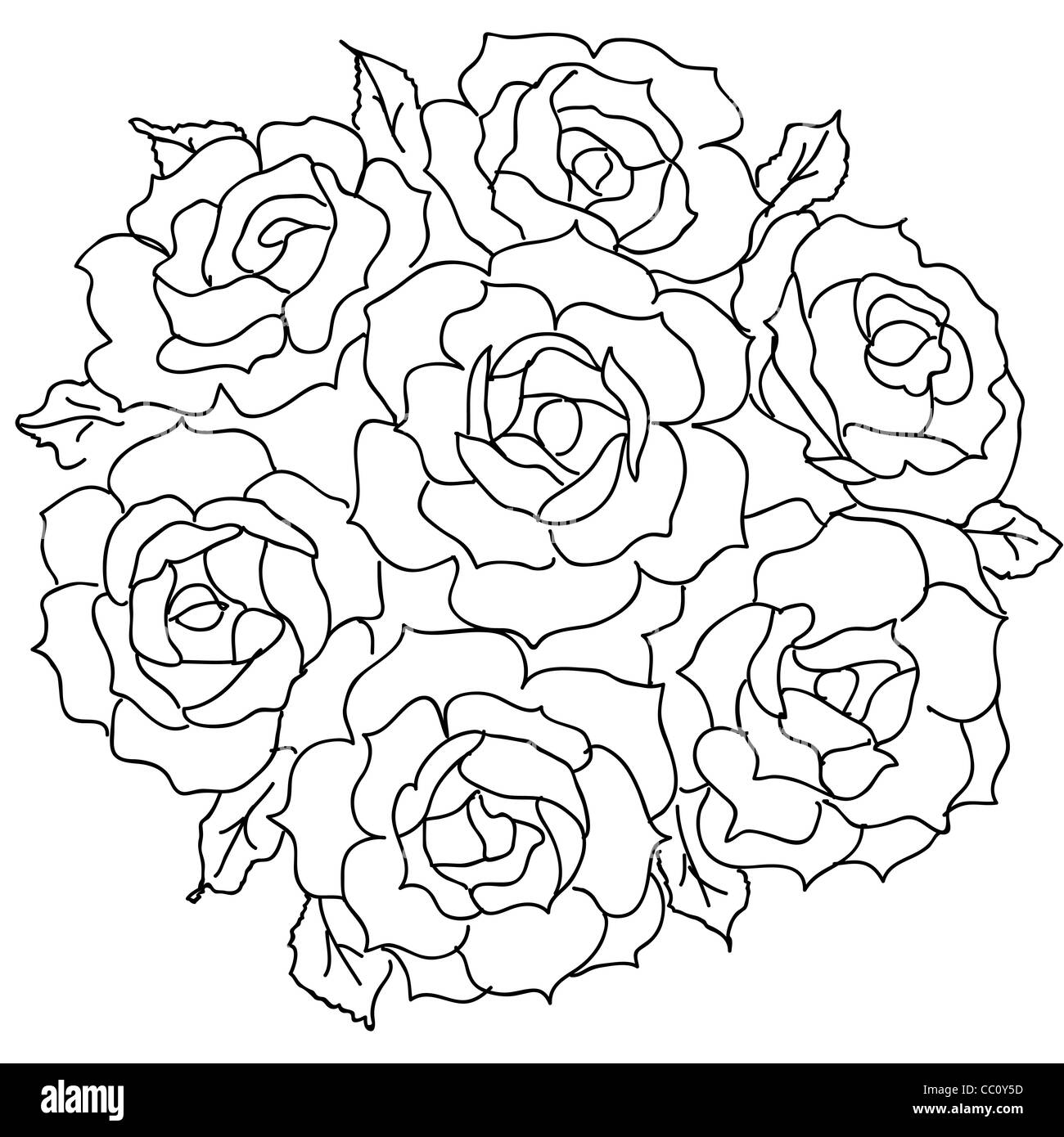 Large bouquet of roses. vector Stock Photo - Alamy