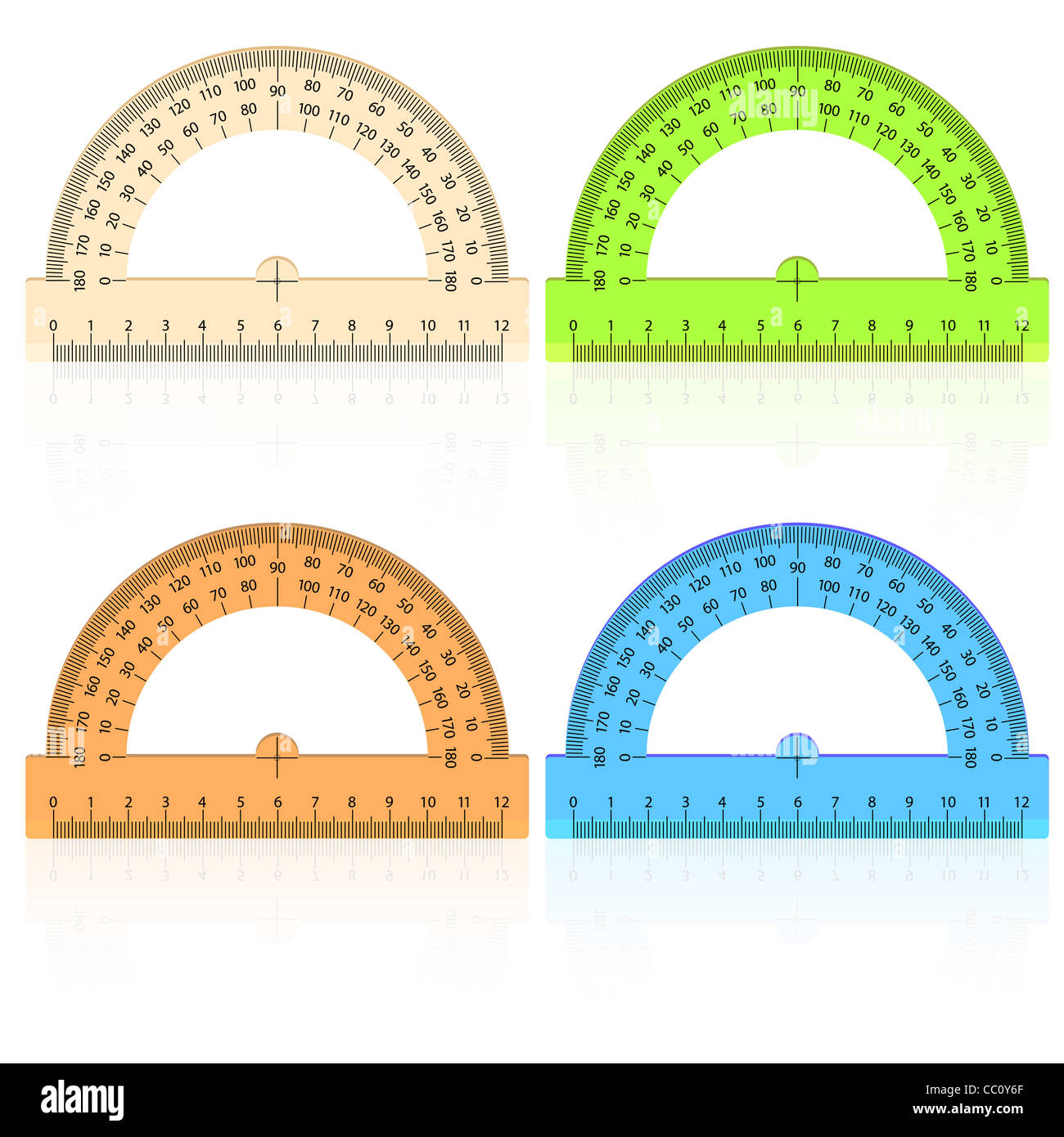 protractor ruler on a white background Stock Photo - Alamy