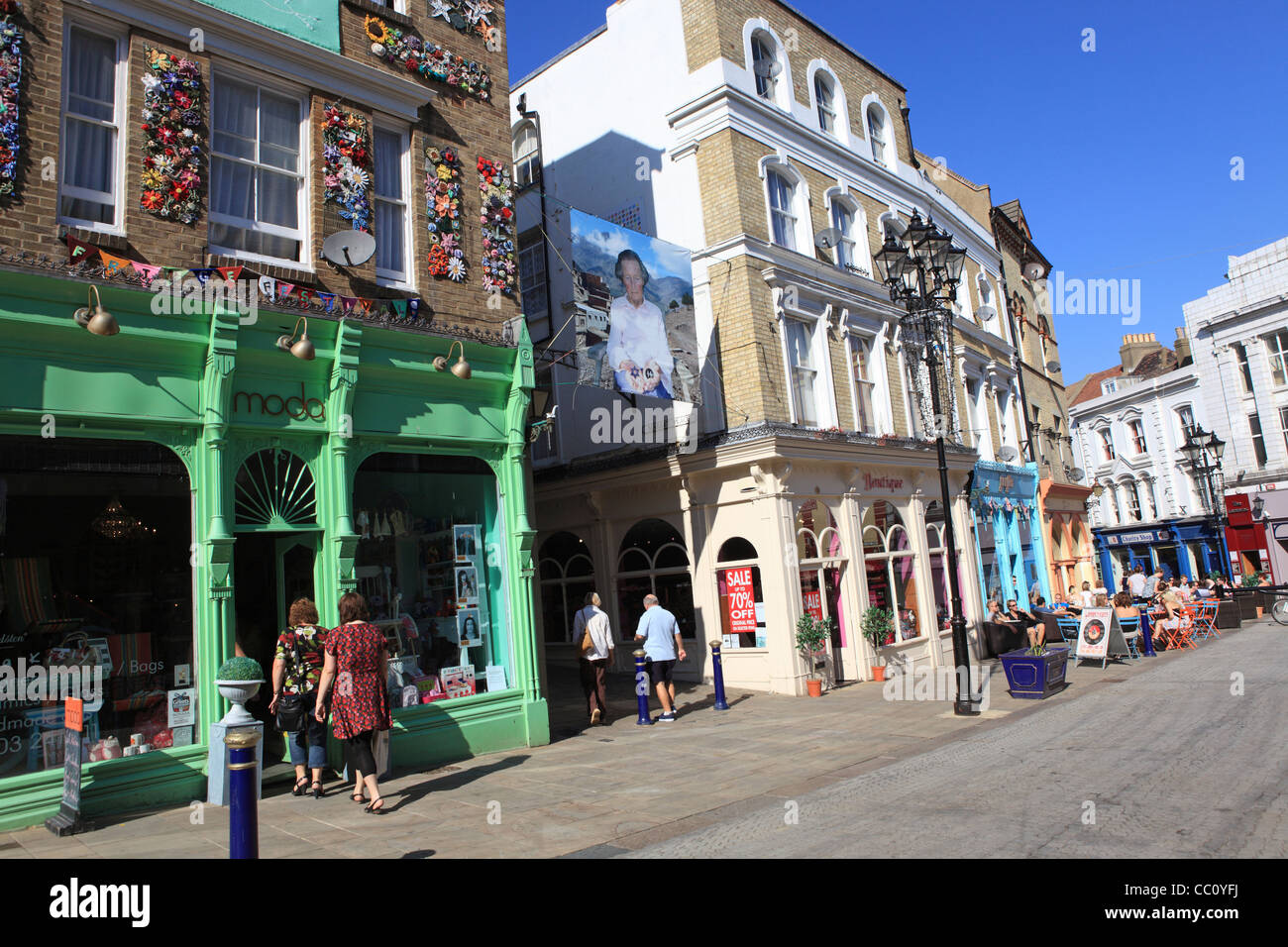 Busy Rendezvous Street near the Creative Quarter in Folkestone, Kent ...