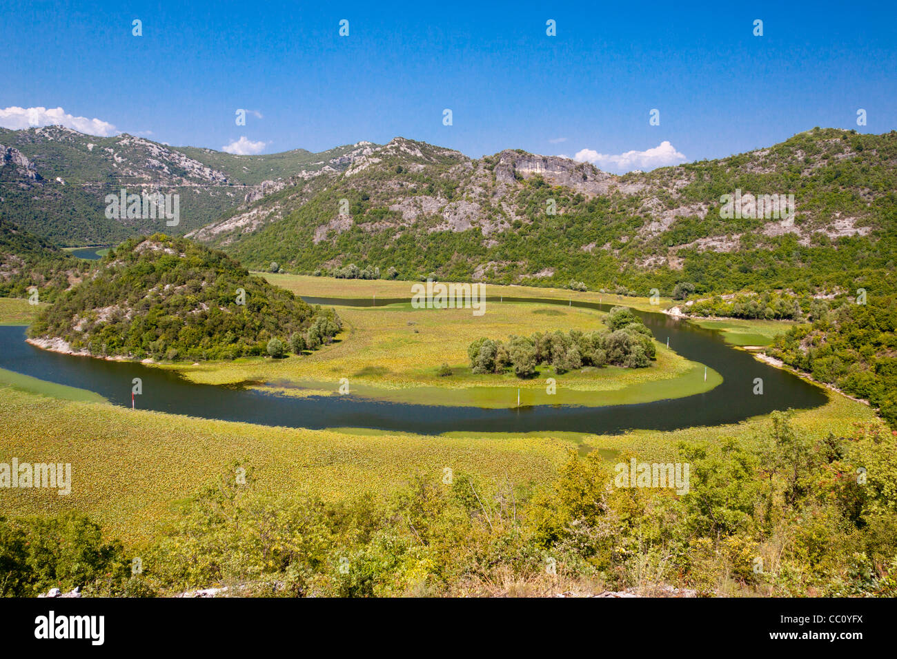 Meander on the river, Beauty view. Montenegro, summer day Stock Photo ...