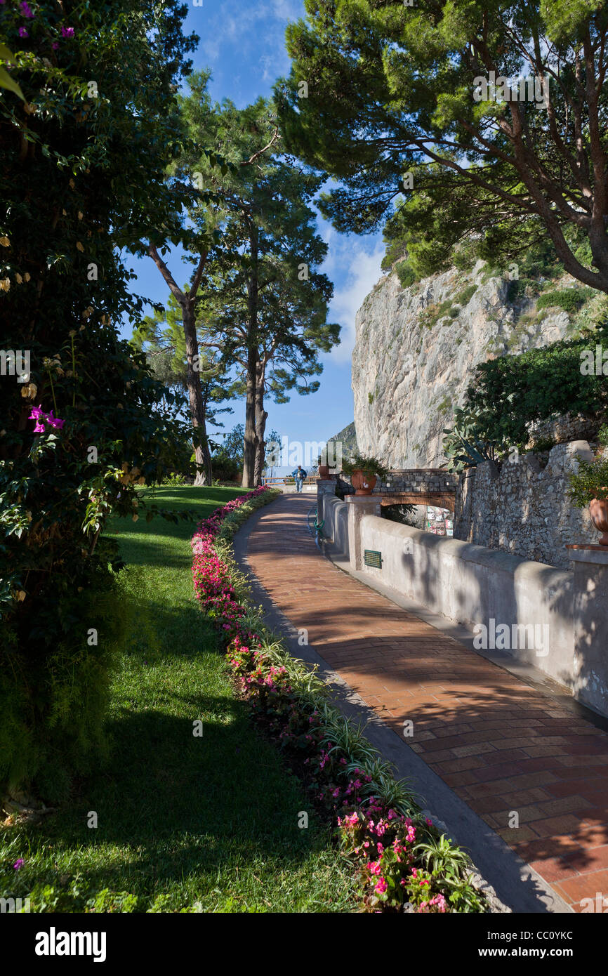 Walking path and gardens Anacapri , Capri, Italy Stock Photo - Alamy