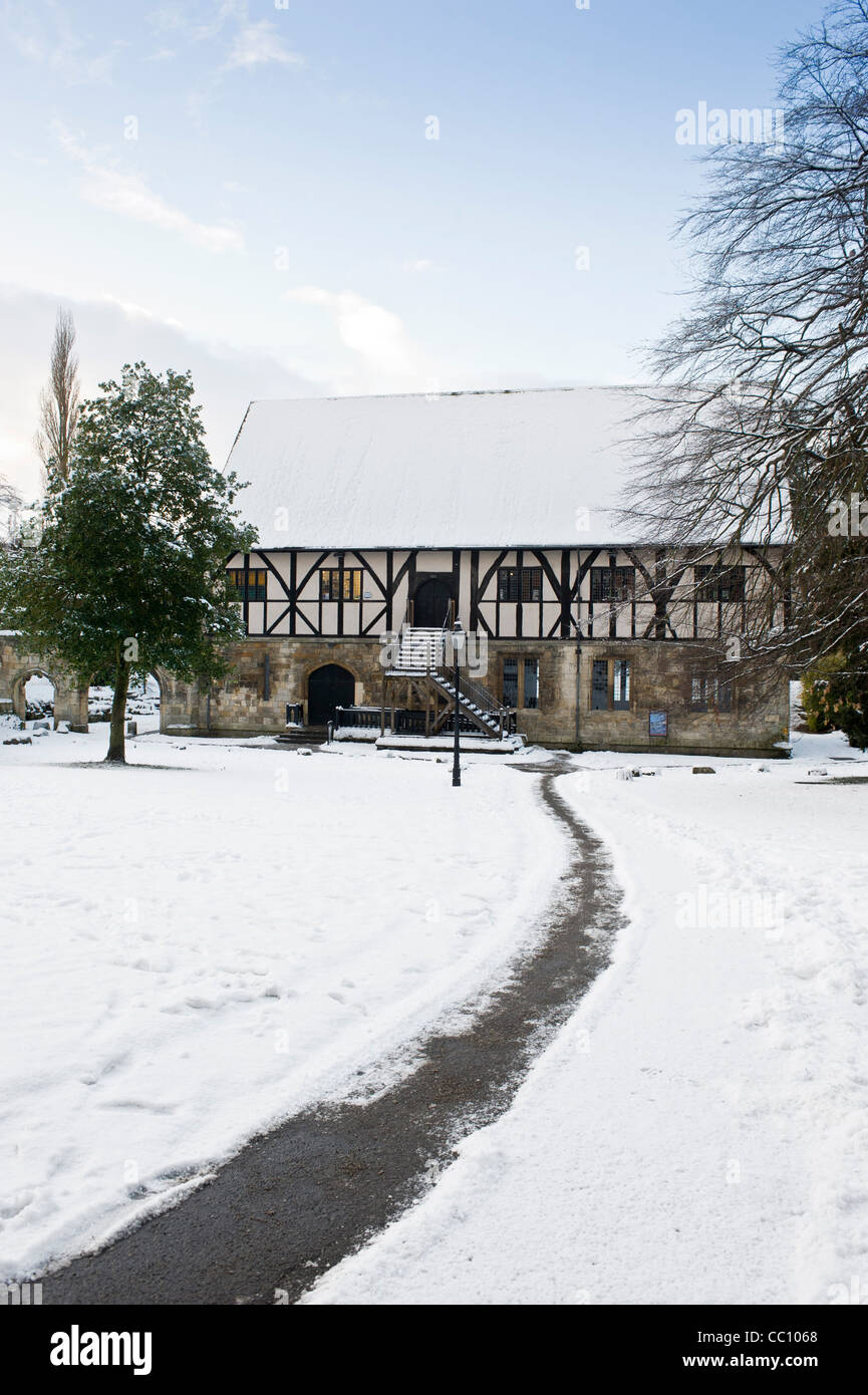 The Hospitium in the Museum Gardens, York, in snow Stock Photo - Alamy