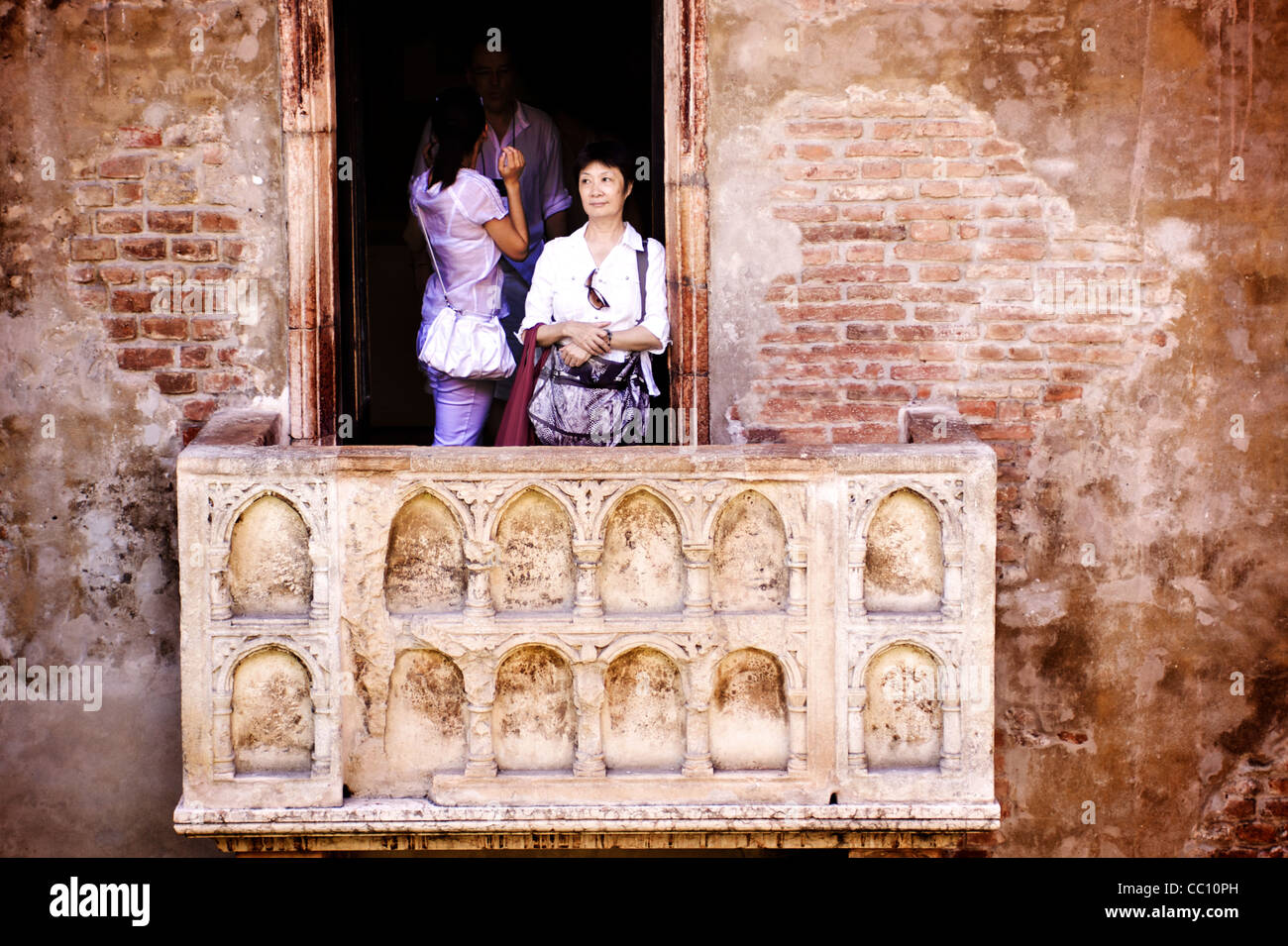 Verona, Italy - July 24th, 2010: Japanese Juliet on the famous Balcony ...