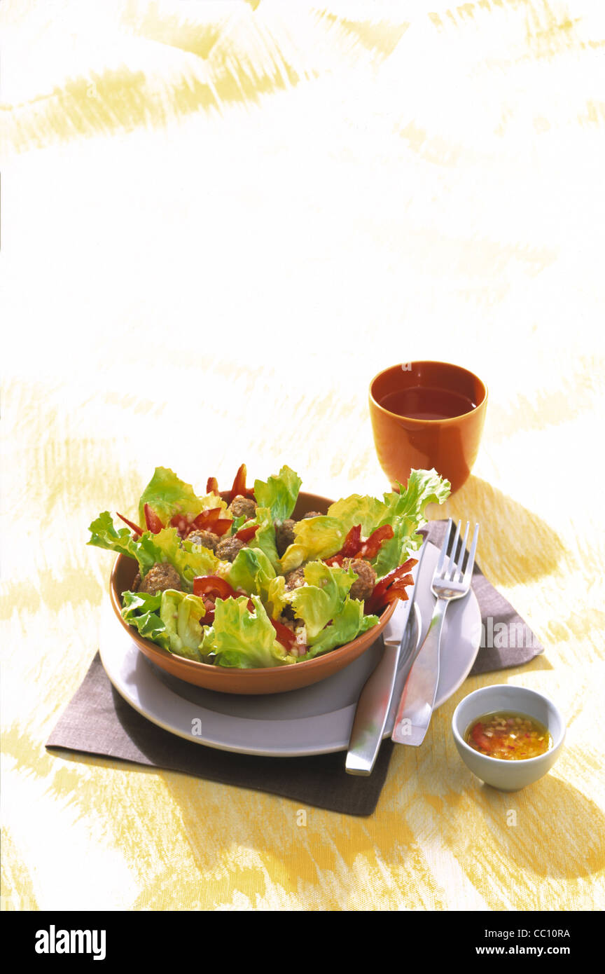 Endievien with wholemeal balls and piquant mustard dressing Stock Photo ...