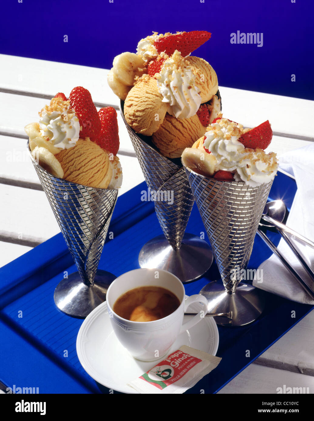Sundae with coconut - brittle Stock Photo - Alamy