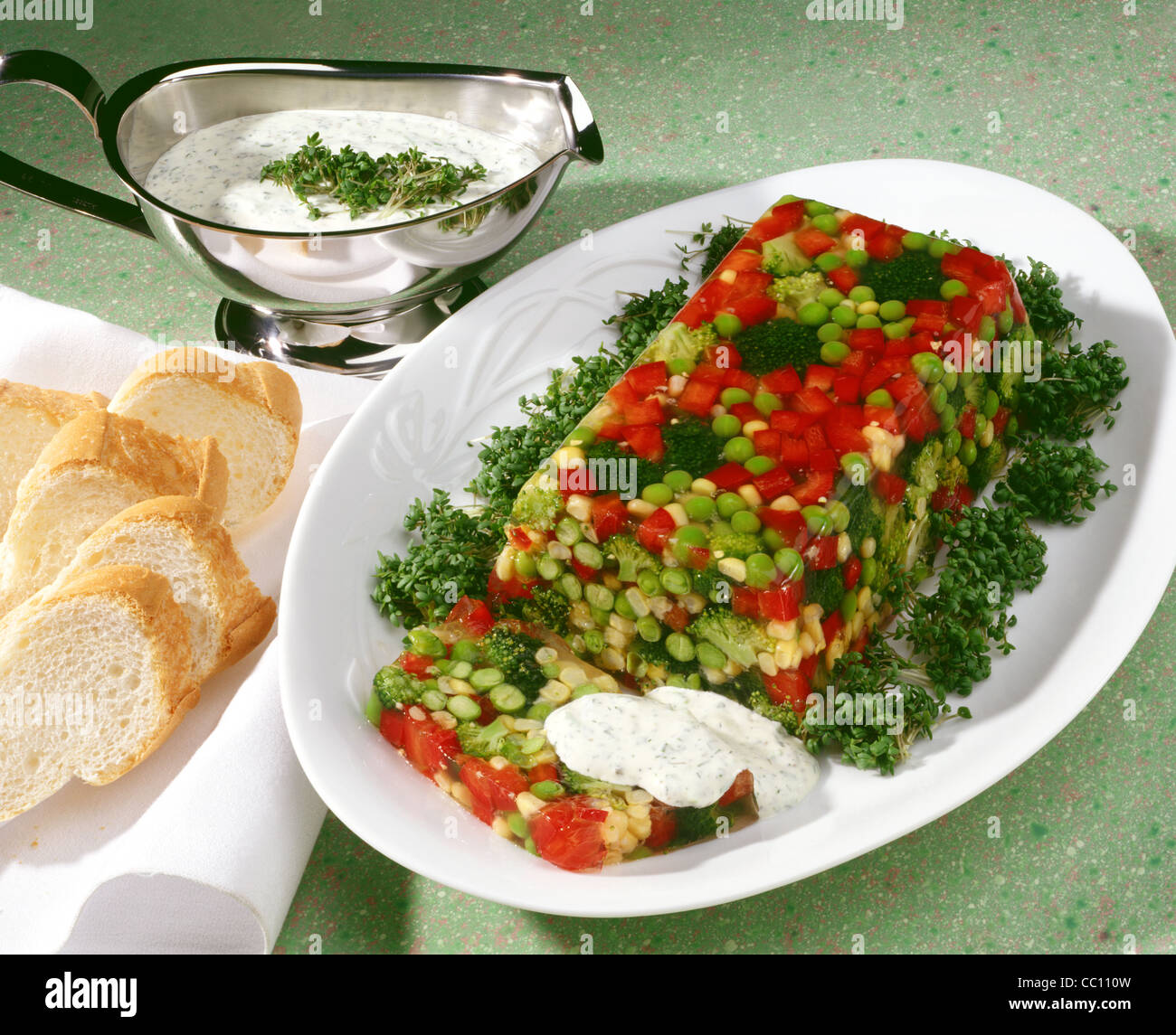 Vegetable - aspic with remoulade Stock Photo - Alamy