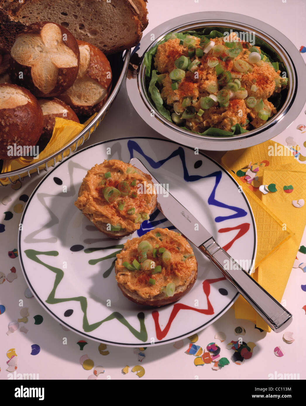 Dressed camembert bavarian style (Obatzter Stock Photo - Alamy