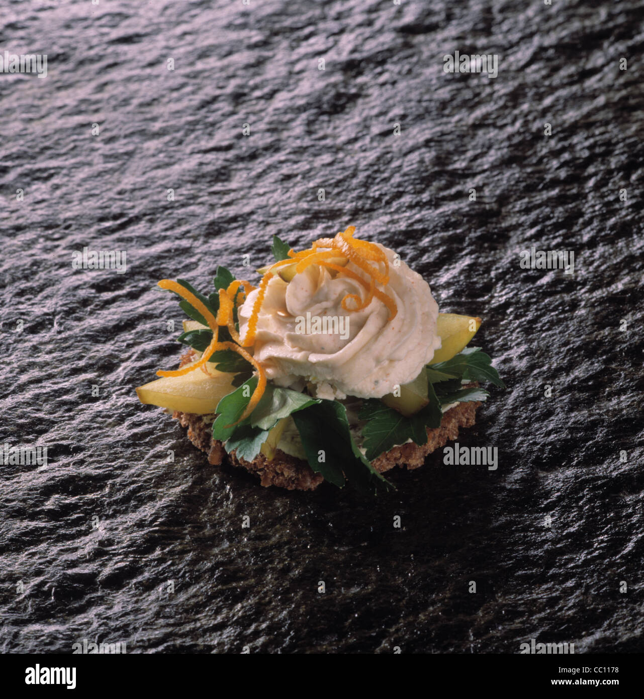 Still: Orange - julienne with cream cheese Stock Photo - Alamy