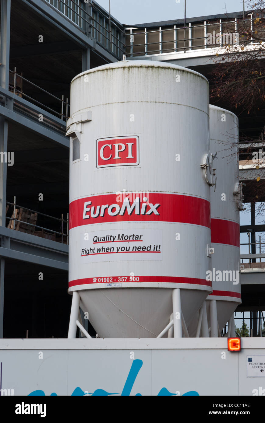 Euromix concrete hoppers on a building site in Dudley, West Midlands ...