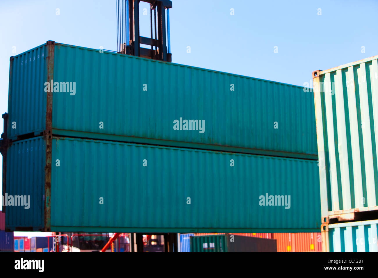Cargo containers in shipping dock Stock Photo - Alamy