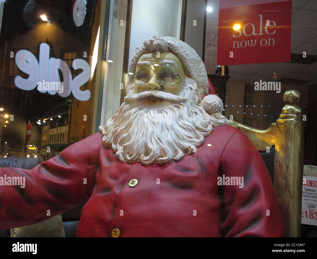 Father christmas statue in shop window in wales great britain uk Stock ...