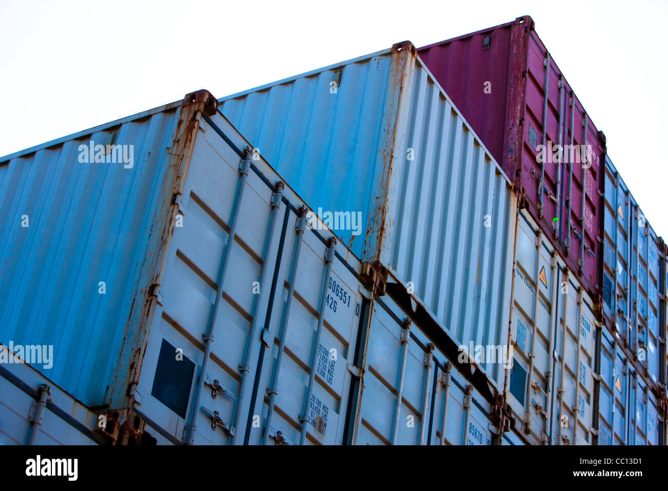 Cargo containers in shipping dock Stock Photo - Alamy