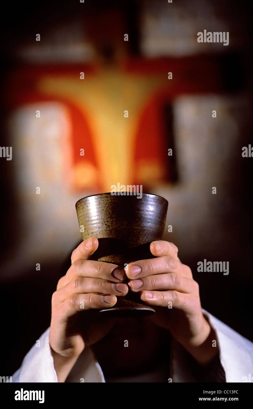 Consecration of the Chalice – christian Eucharist or Mass Stock Photo ...