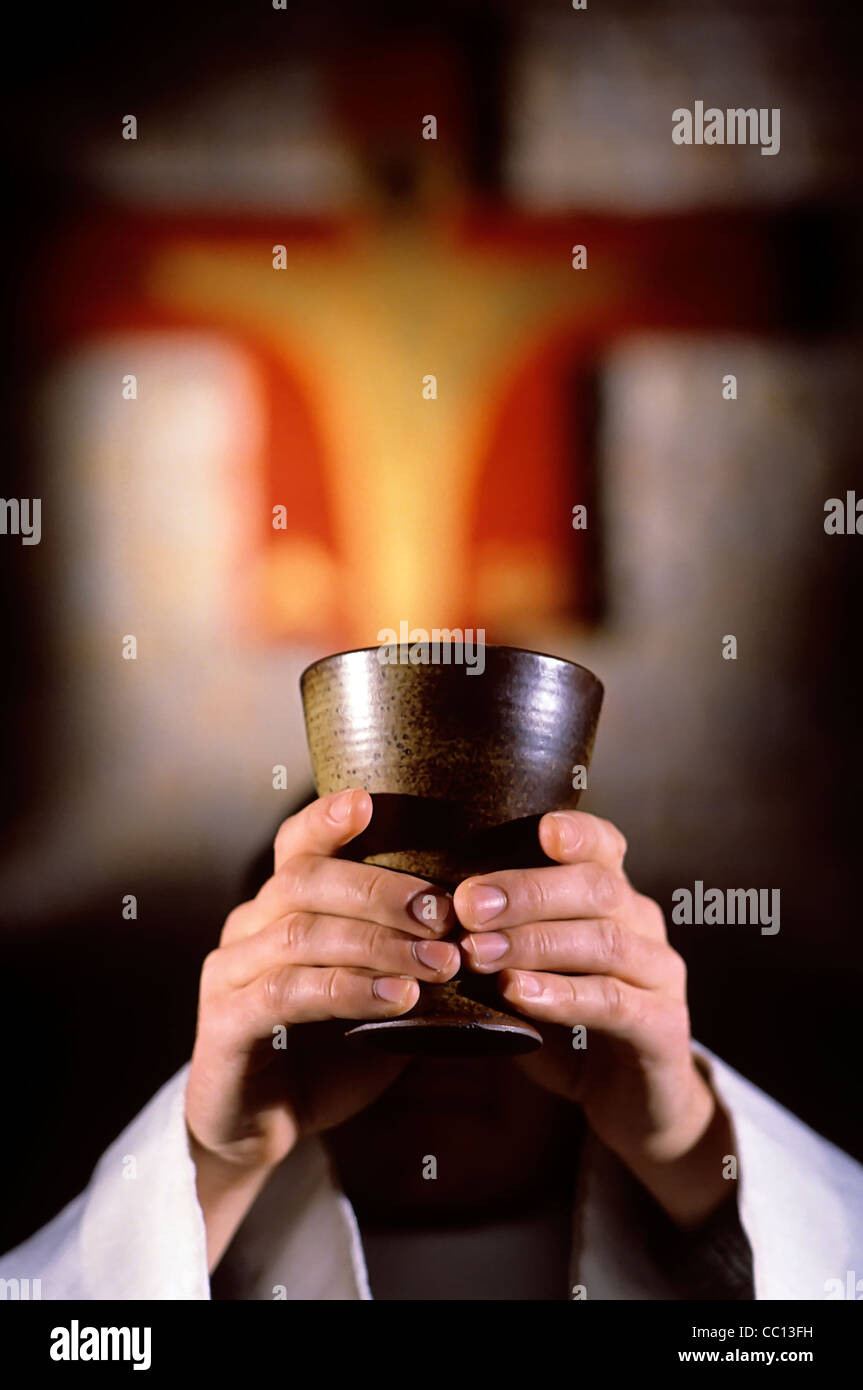 Consecration of the Chalice – christian Eucharist or Mass Stock Photo ...