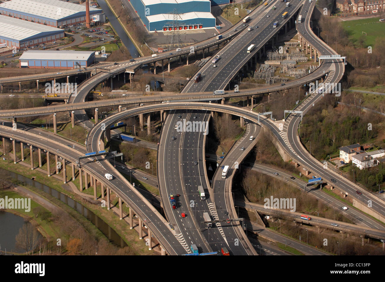 Spaghetti junction of the M6 Birmingham West Midlands junction 6. M6 ...